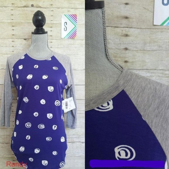LuLaRoe | Tops | Lularoe Randy Top S Unisex Blue White Body With Light ...